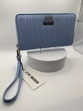 Steve Madden | Bags | Steve Madden Powder Blue Quilted Ziparound ...